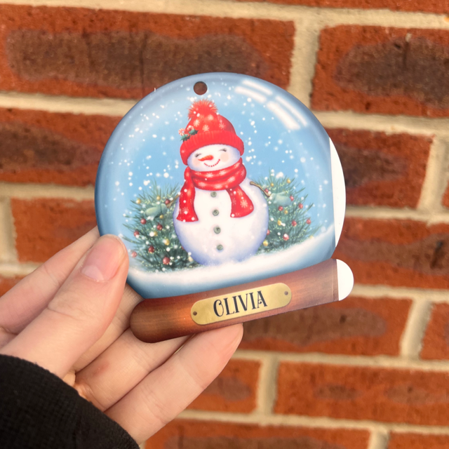 Snowlady Snow Globe Hanging Bauble - Oopsy Oliva – Pretty Perfect Gifts uk